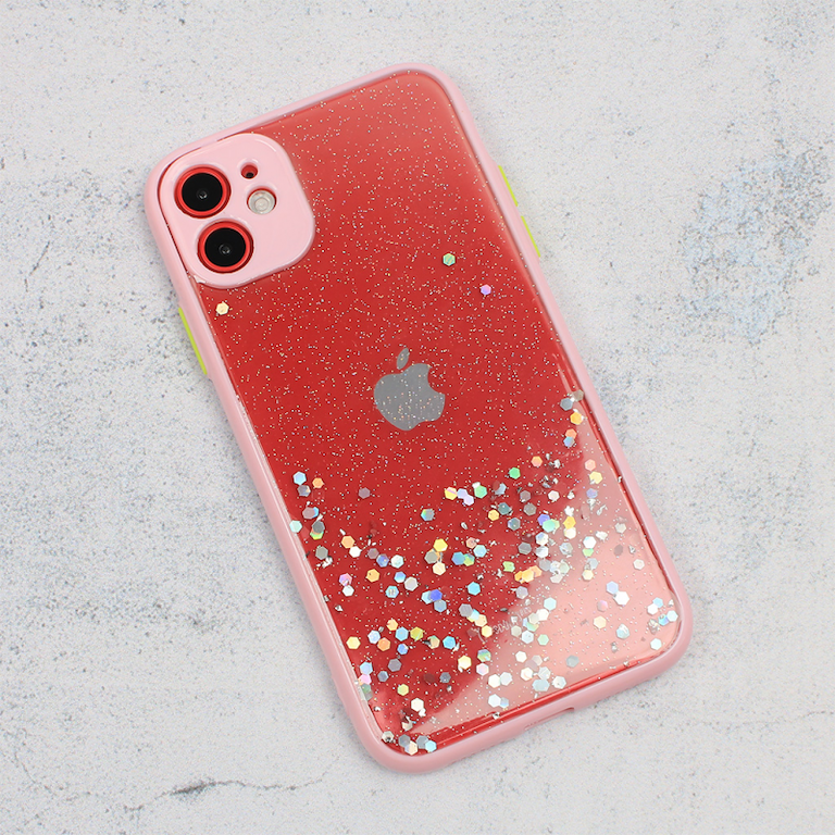 Maska Frame Glitter za iPhone 11 6.1 roze