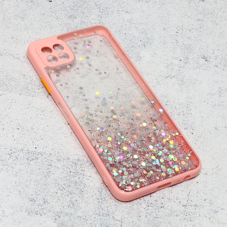 Maska Frame Glitter za Samsung A226B Galaxy A22 5G roze