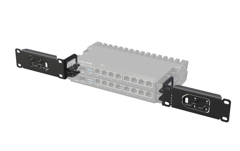 MikroTik K-79 komplet za montažu desktop rutera serije RB5009 u orman 19"/1U – ušteda prostora u ormanu, staje do 4 rutera RB5009 u samo 1U