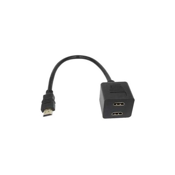 FAST ASIA Adapter HDMI - HDMI M/2F (spliter) crni