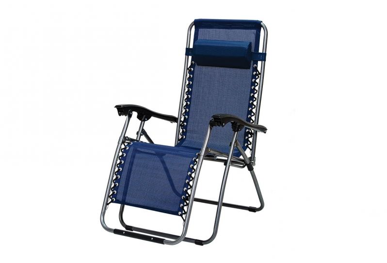Lezaljka metalna stolica za suncanje Messina plava