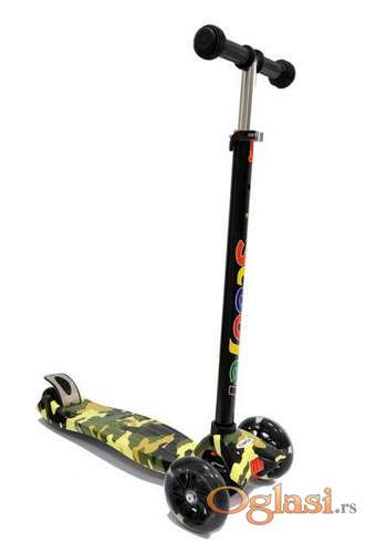 Trotinet Scooter do 60kg sa 4 tocka Svetleci Maskirni