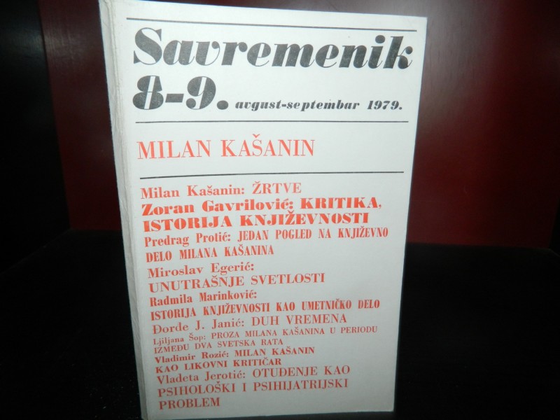 Savremenik 8-9/1979 temat: Milan Kašanin