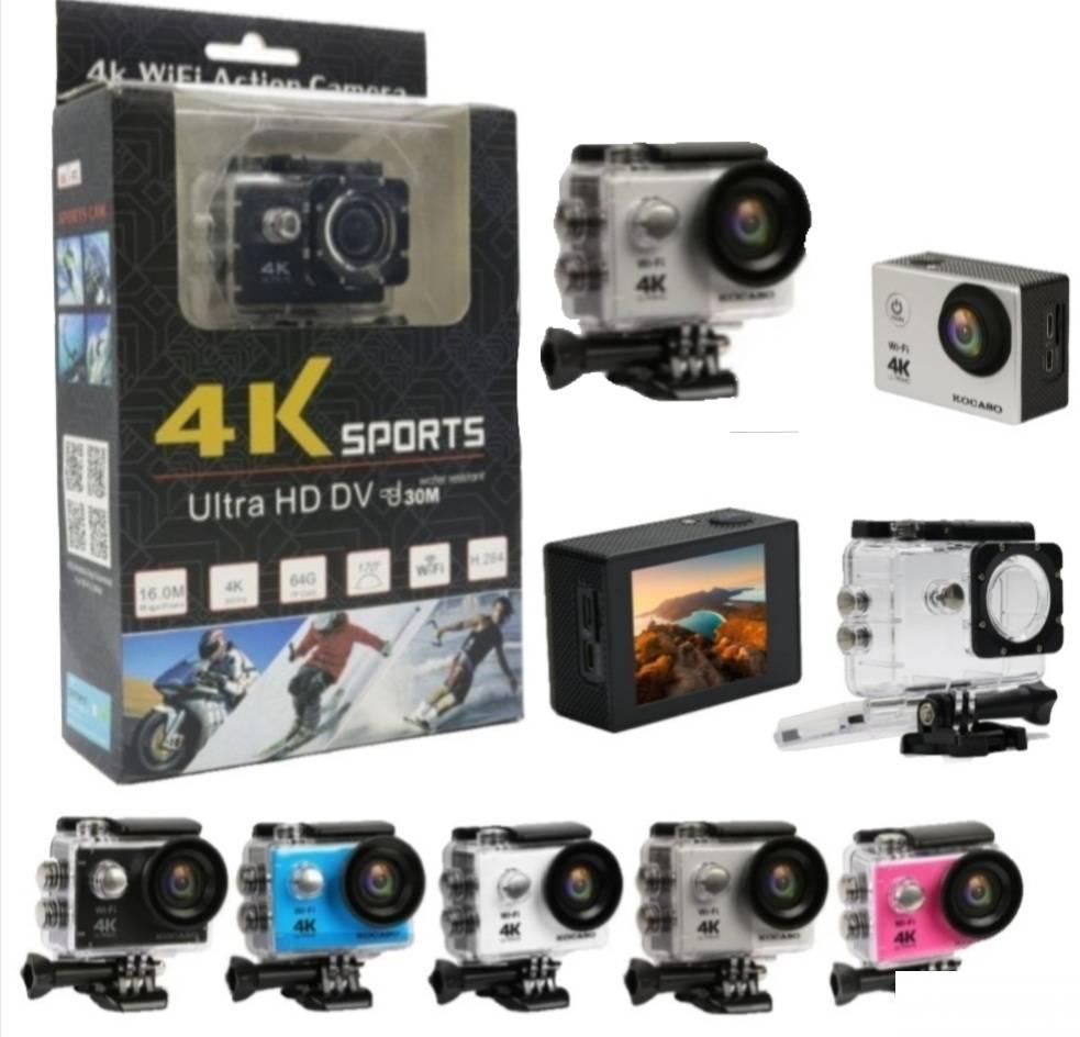 Sportska vodootporna kamera 4K siva