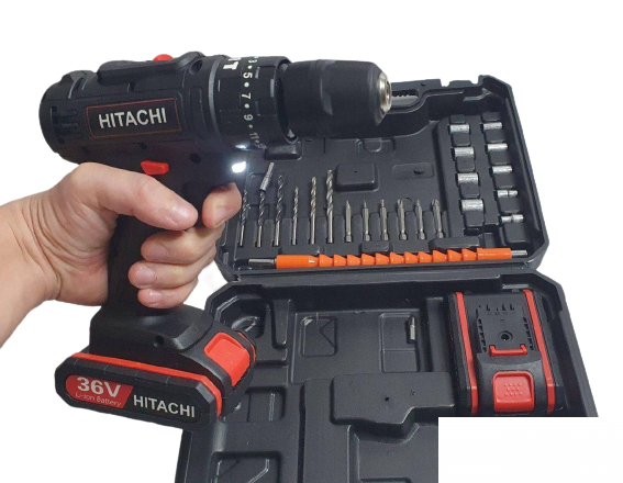 Hitachi aku srafilica/busilica/cekic 36v+pribor+2 baterije