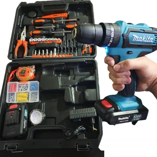 Makita aku srafilica/busilica/cekic 128v+pribor+2 baterije