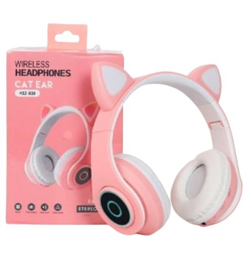 Bluetooth slušalice mačje uši B39 roze