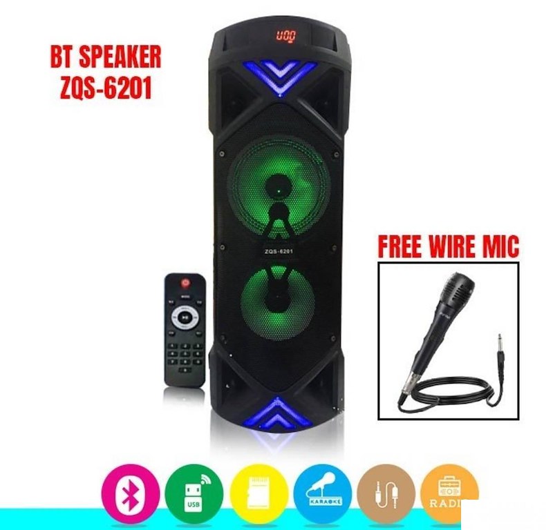 BLUETOOTH ZVUČNIK ZQS-6201/Karaoke zvučnik