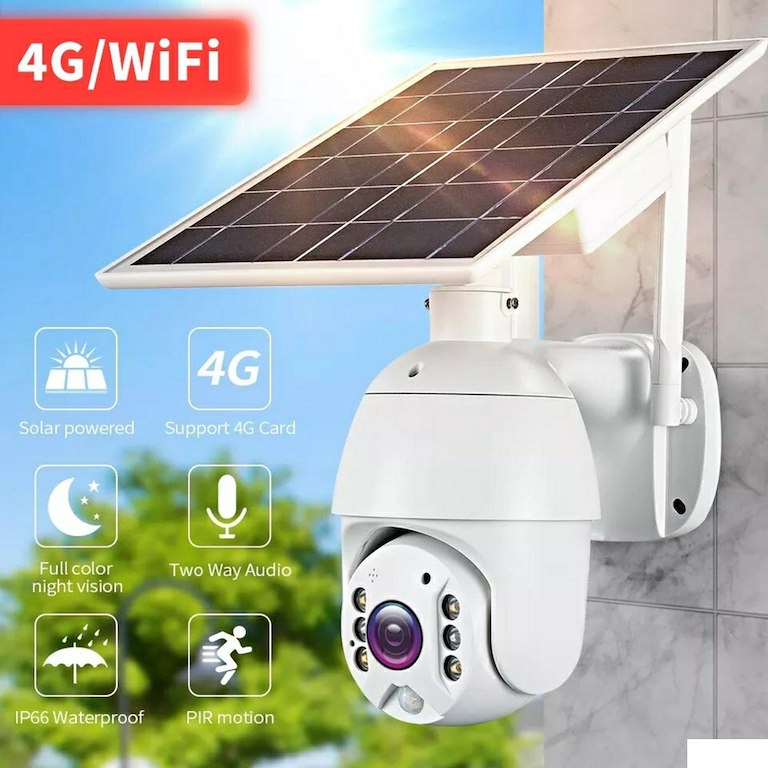 IP WiFi PTZ kamera 360 vodootporna 1080P na solarno punjenje