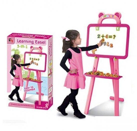 3u1 dvostrana tabla za učenje Learning easel Roze