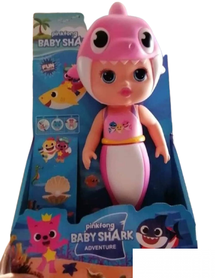 Baby shark gumena muzička lutka roze