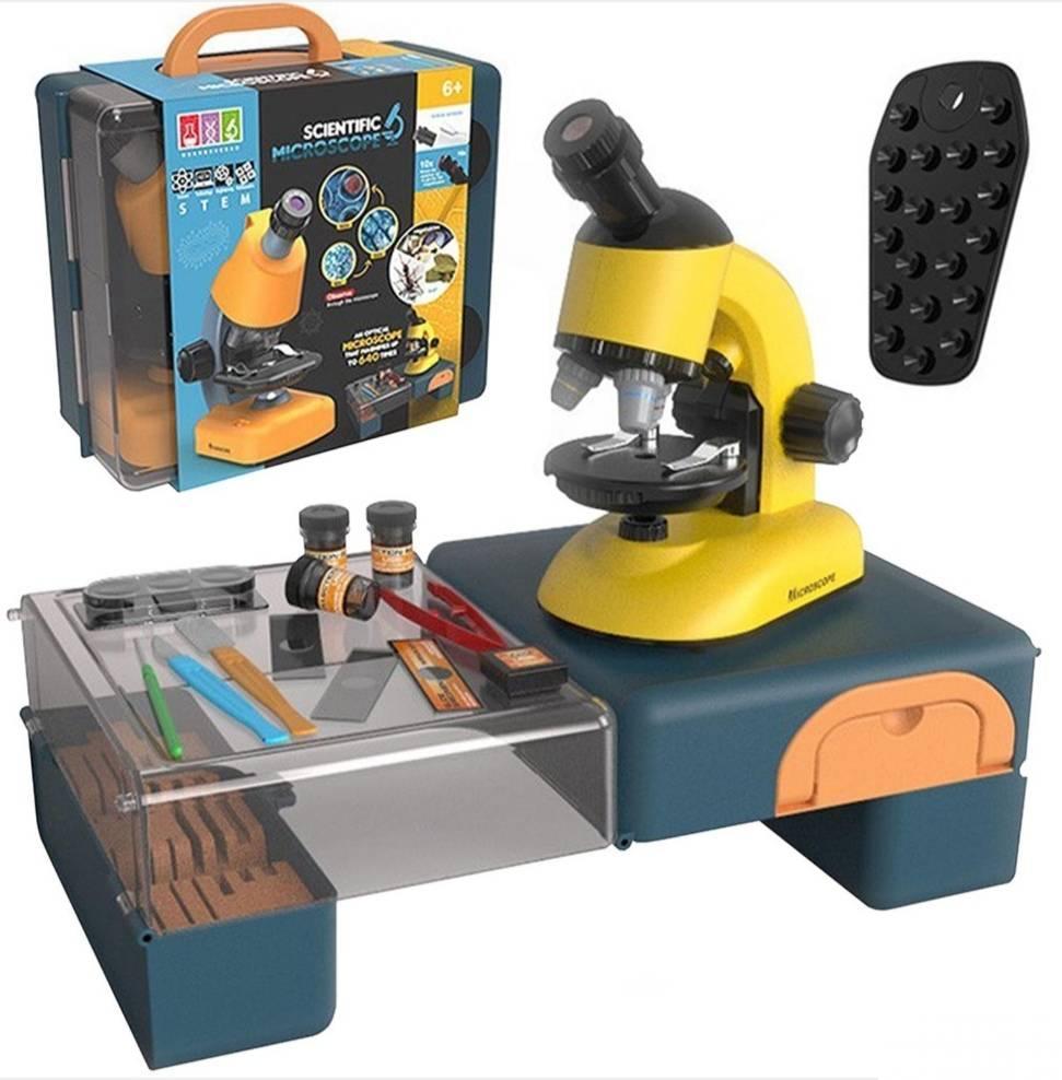 Dečiji mikroskop + sto-kofer sa sočivima u boji