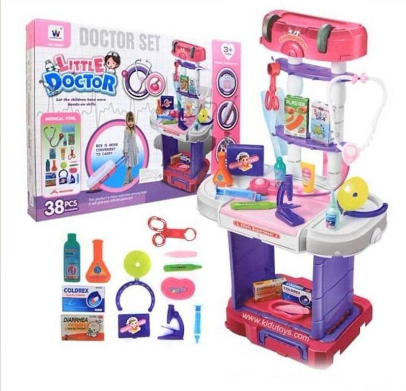 Doktorski set u koferu, 3u1 set za male doktore 38pcs