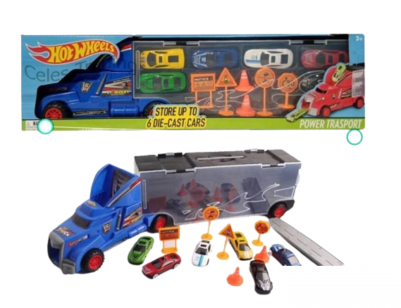 Hot wheels transporter autića plavi