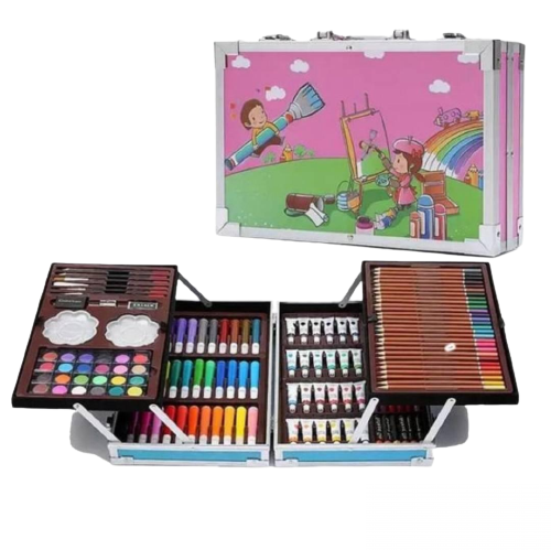Set za crtanje u metalnom koferu za devojčiceSet za crtanje