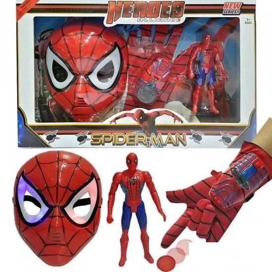 Spiderman set sa igračkom, maskom i satom ispaljivačem