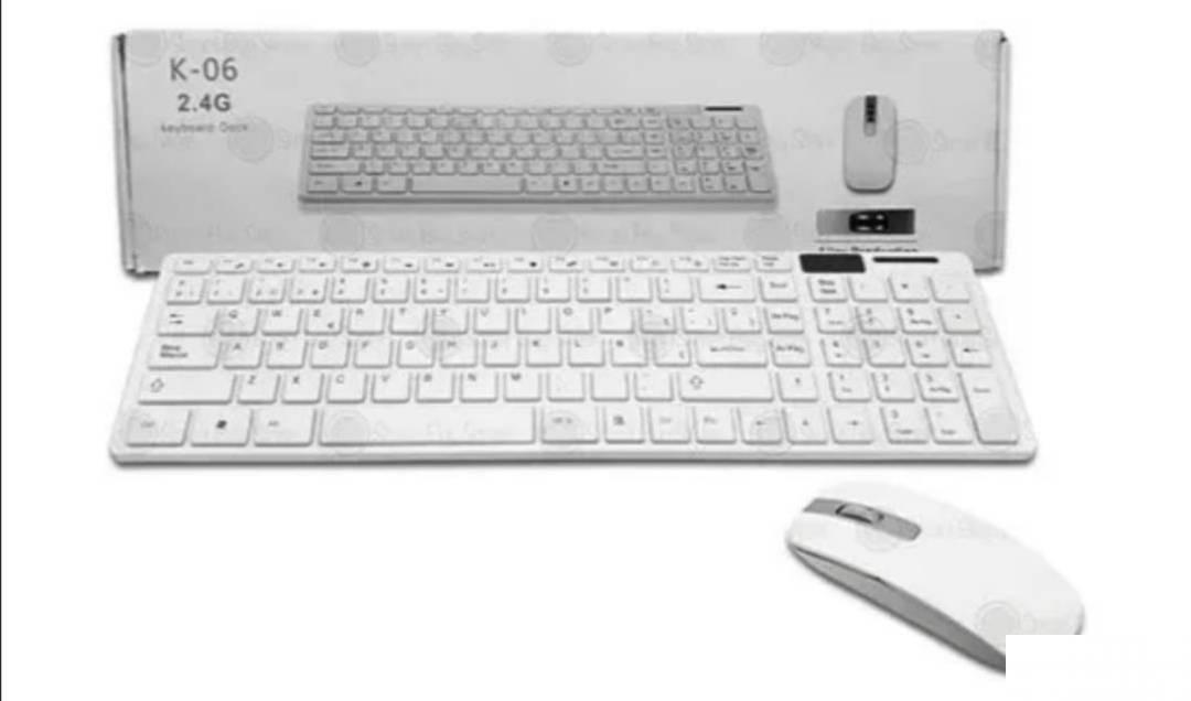 Bežična tastatura + miš K-06 bela