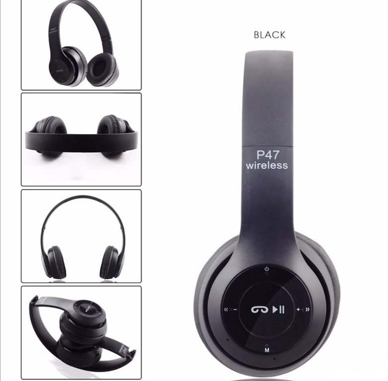 Bežična bluetooth slušalica p-47 crne