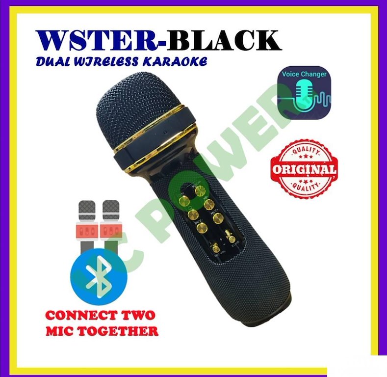 Bluetooth karaoke mikrofon crni WS-898