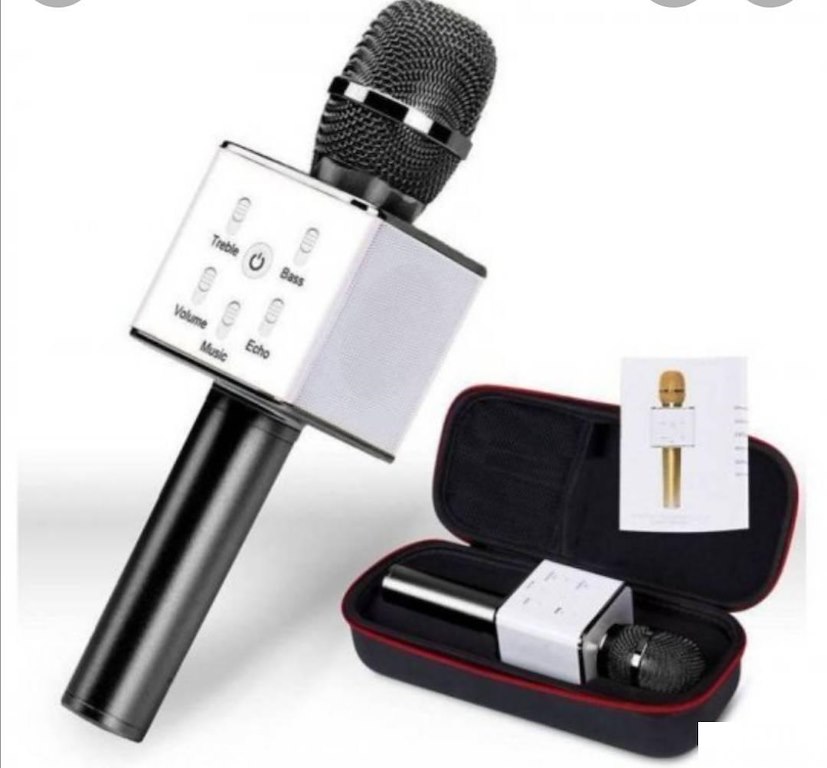 Bluetooth karaoke mikrofon Q7 crni