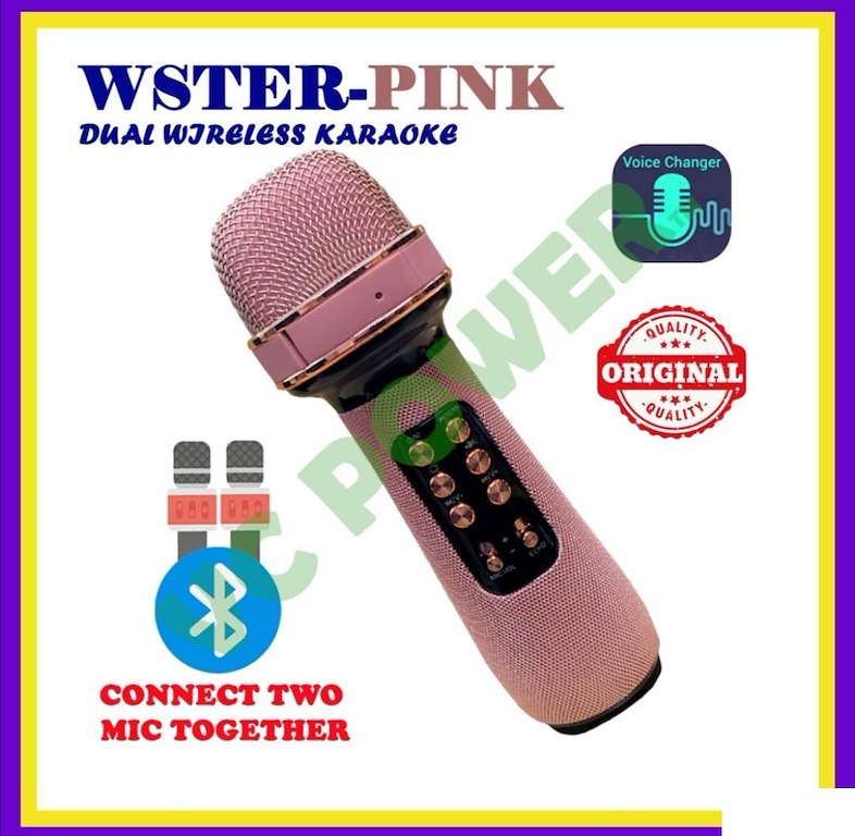 Bluetooth karaoke mikrofon roze WS-898