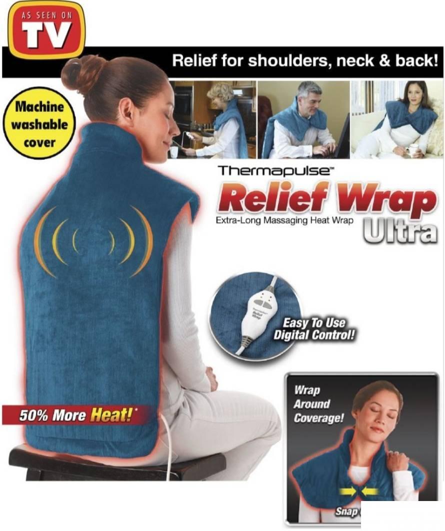 Plašt masažer za ledja + grejač 2u1 relief wrap