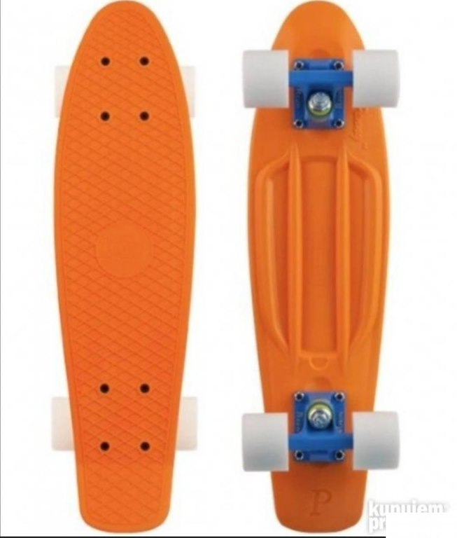 Pennyboard skejt 56cm narandžasti sa svetlećim točkovima