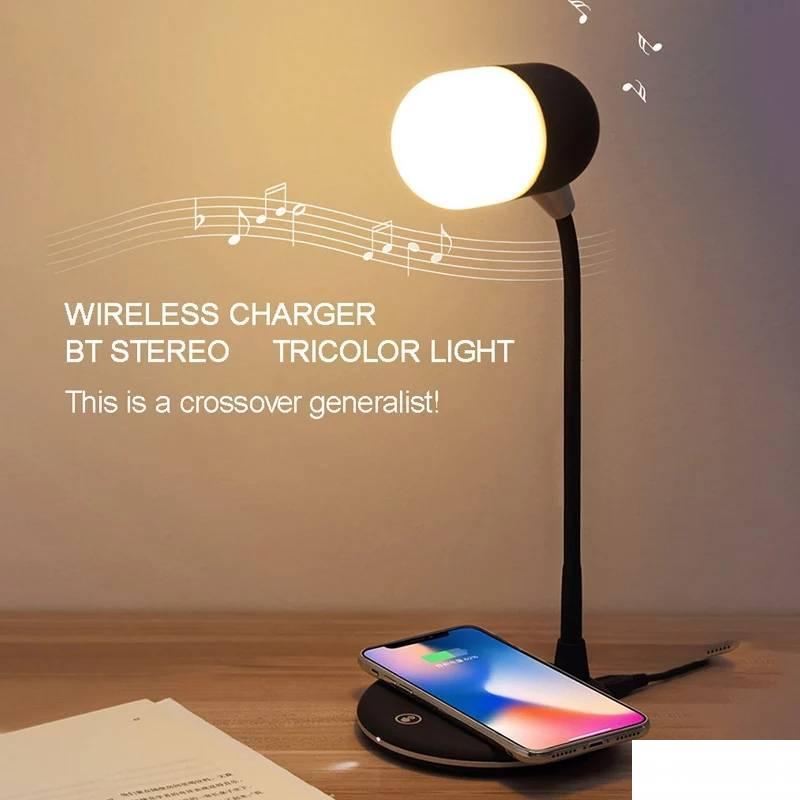 LAMPA stona sa BT zvučnikom i bežični punjač / 3u1
