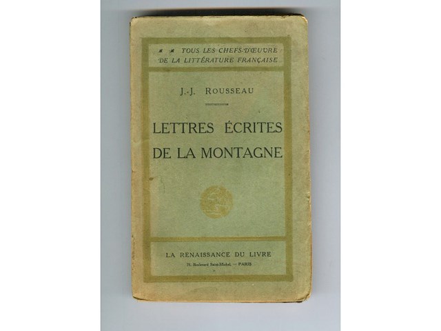 Jean-Jacques Rousseau - Lettres écrites de la montagne