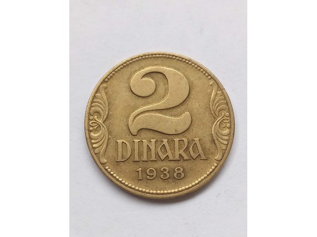 2 Dinara 1938.g - Kraljevina Jugoslavija - LEPA -