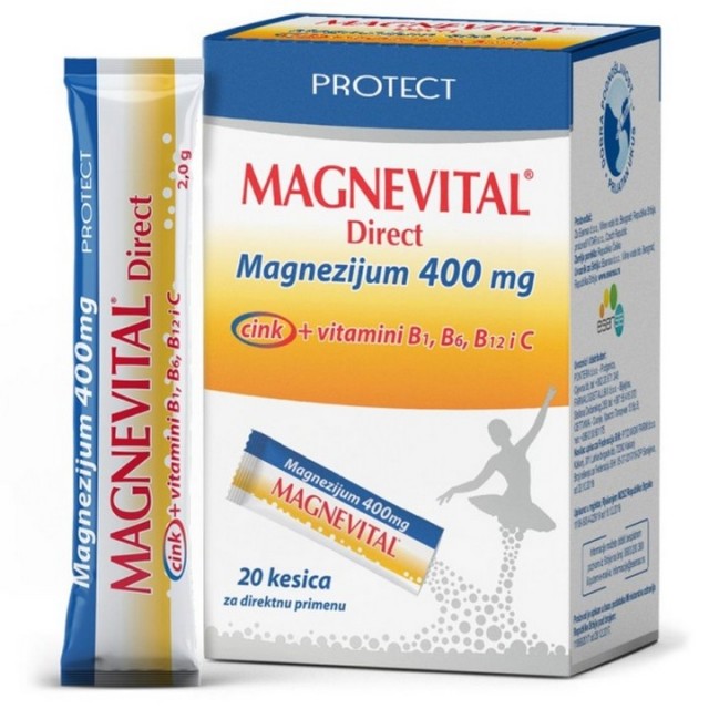 Magnevital Direct 400mg magnezijuma sa Zn 20 kesica