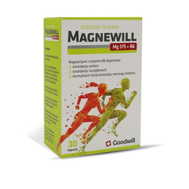 MagneWill Mg 375 + B6 30 kapsula