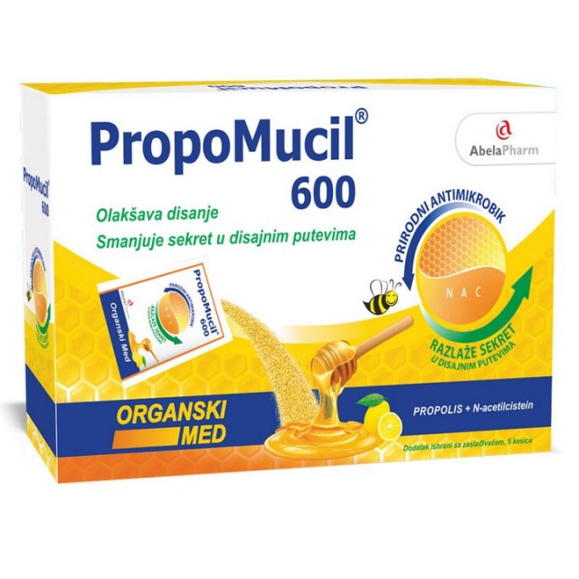 PropoMucil 600 organski med limun prašak za pripremu napitka 5 kesica