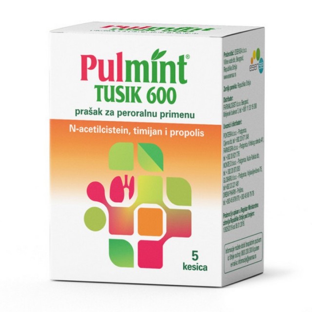 Pulmint Tusik 600 prašak za iskašljavanje 5 kesica