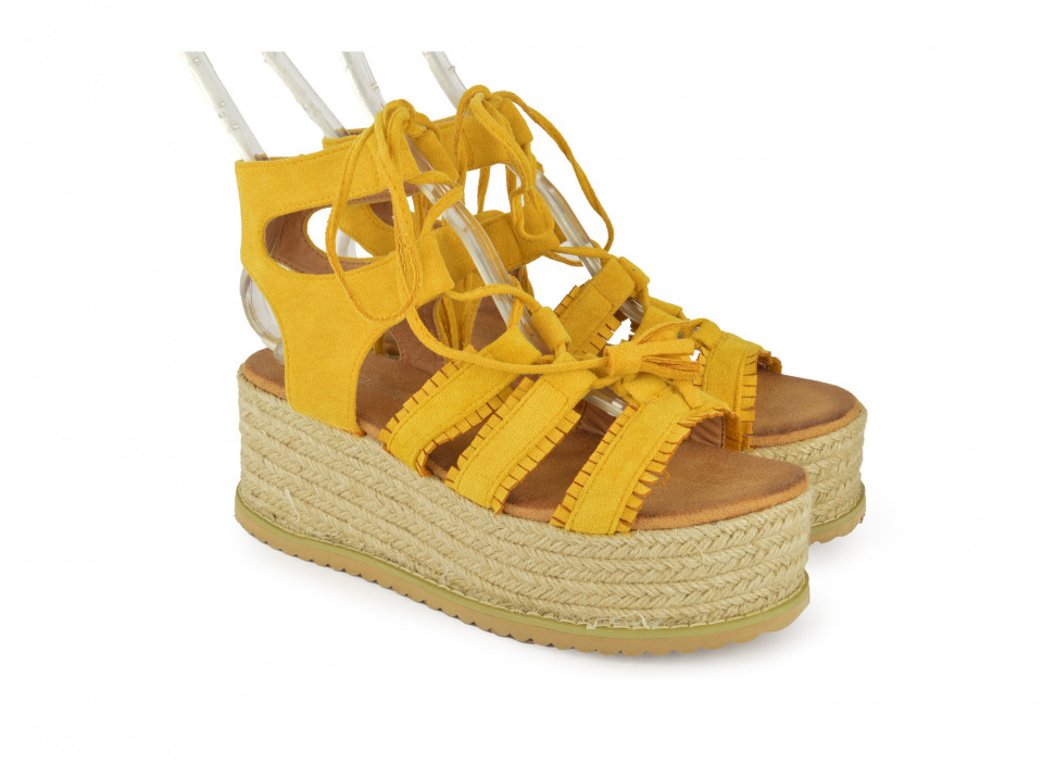 Ženske sandale na platformu LS021700YL žute