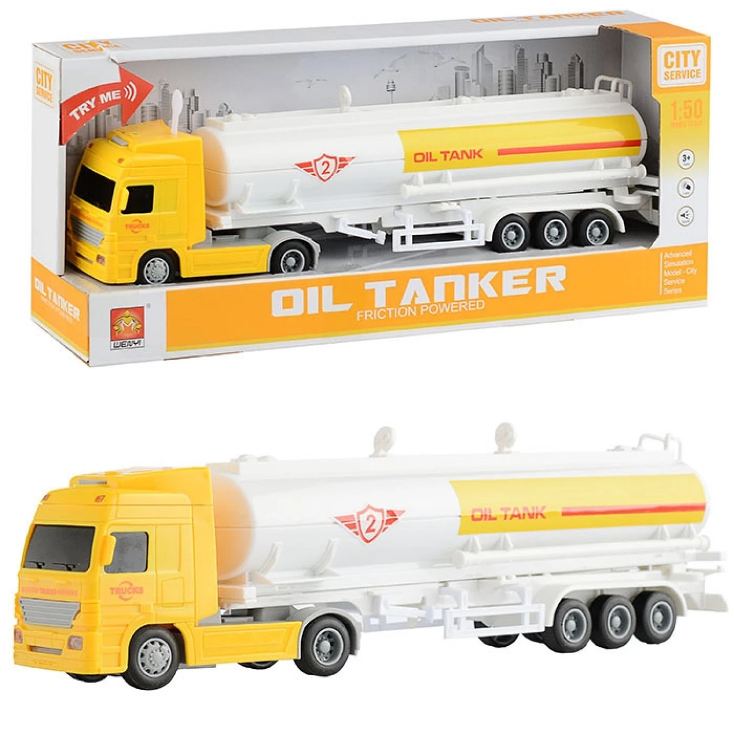 KAMION 1:50 TRANSPORTER CISTERNA SA ZVUKOM I SVETLOM WY793A