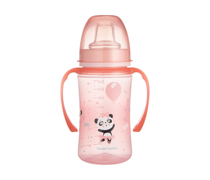 CANPOL BABIES SOLJA SA DRSKAMA KOJE SVETLE U MRAKU 6M+ "EXOTIC ANIMALS" - 240ml - PINK