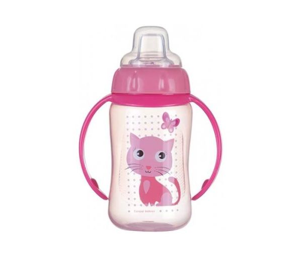 CANPOL BABIES FLASICA/SOLJA SA KLJUNOM I RUCKAMA 56/512 "HAPPY ANIMALS - TRAINING" 320ML - CAT