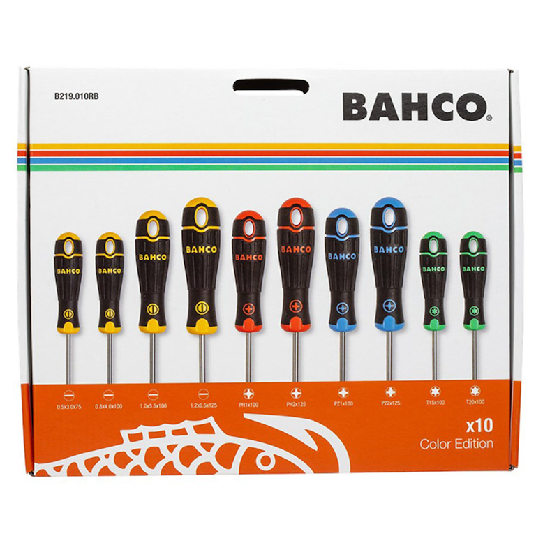 Bahco – Set odvijača BahcoFit u bojama 10 kom – B219.010RB