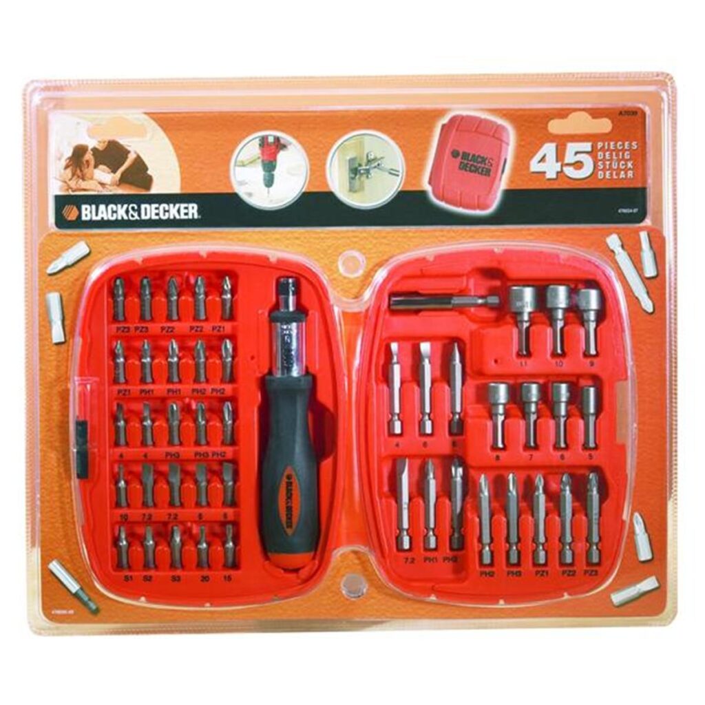 Black&Decker Set nastavaka i adaptera za šrafljenje sa čegrtaljkom, A7039