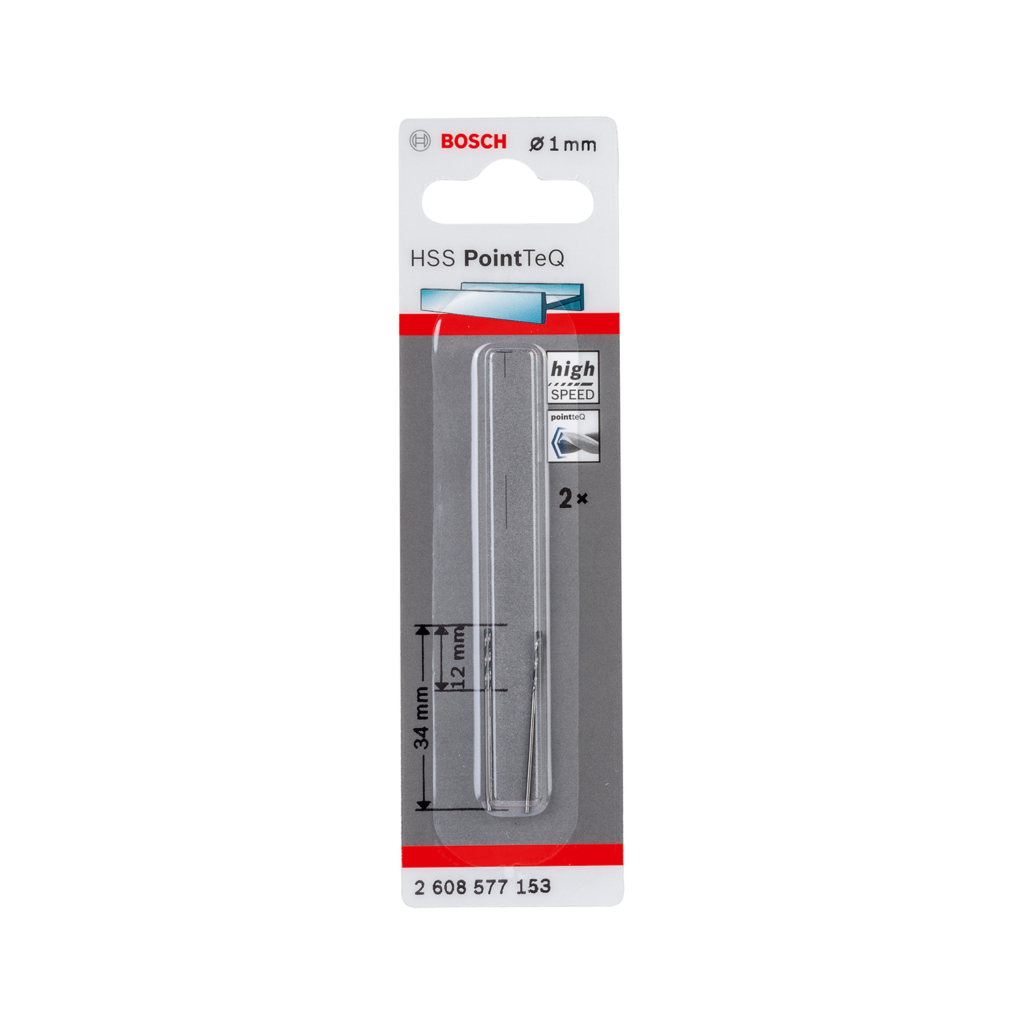 Bosch Burgija za metal HSS PointTeQ fi 1.0 mm 2 kom, 2608577153