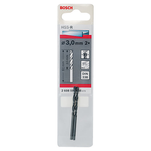 Bosch Burgija za metal HSS PointTeQ fi 3 mm 2 kom, 2608577158