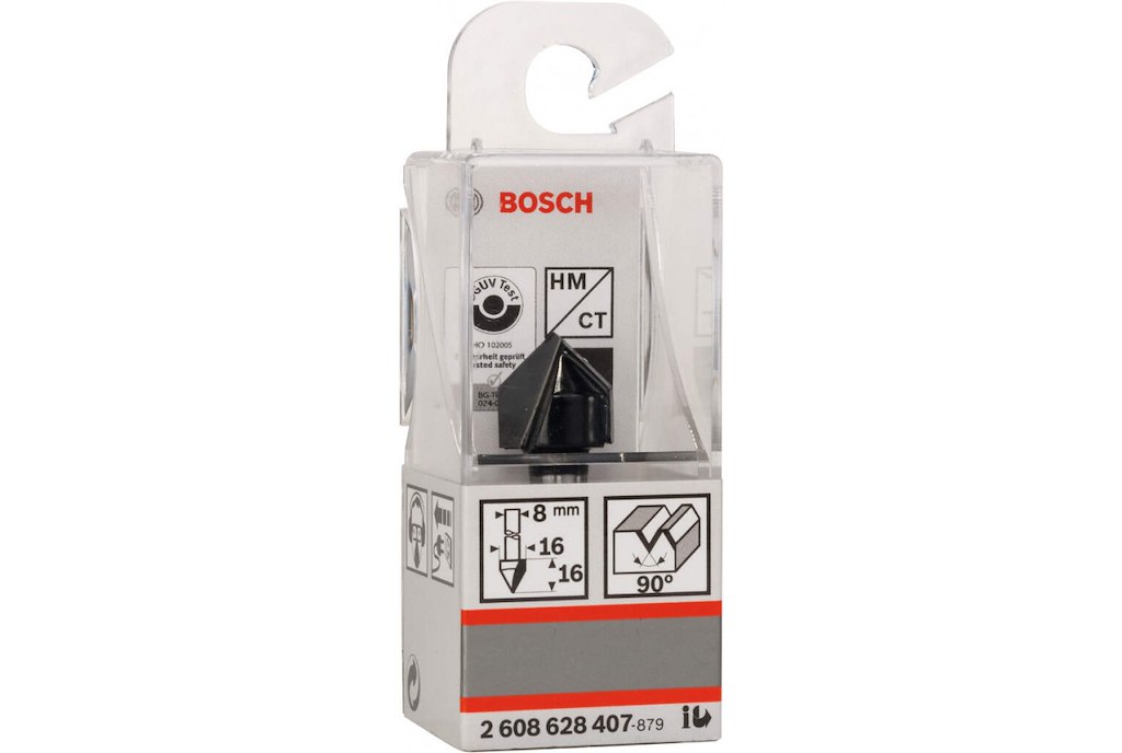 Bosch Glodala za V-kanale 8 mm, D 16 mm, L 15,7 mm, G 45 mm, 90°, 2608628407