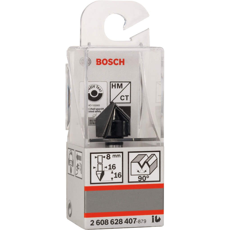 Bosch Glodala za V-kanale 8 mm, D 16 mm, L 15,7 mm, G 45 mm, 90°, 2608628407