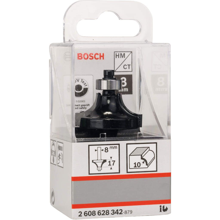 Bosch – Glodala za zaobljavanje 8 mm, R1 10 mm, L 16,5 mm, G 57 mm – 2608628342