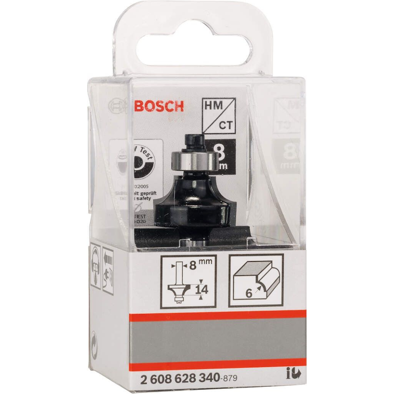 Bosch Glodala za zaobljavanje 8 mm, R1 6 mm, L 13,2 mm, G 53 mm, 2608628340