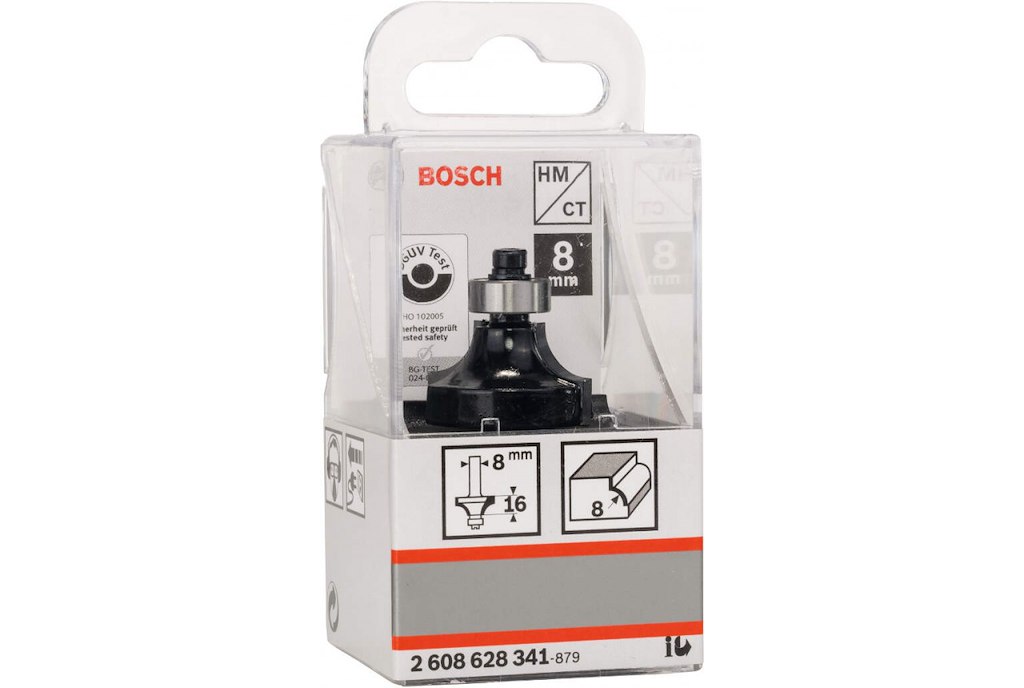 Bosch Glodala za zaobljavanje 8 mm, R1 8 mm, L 15,2 mm, G 53 mm, 2608628341