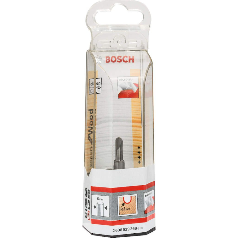 Bosch – Glodalo za poluokrugle kanale 8 mm, R1 3 mm, D 6 mm, L 12,7 mm, G 50,8 mm – 2608629368