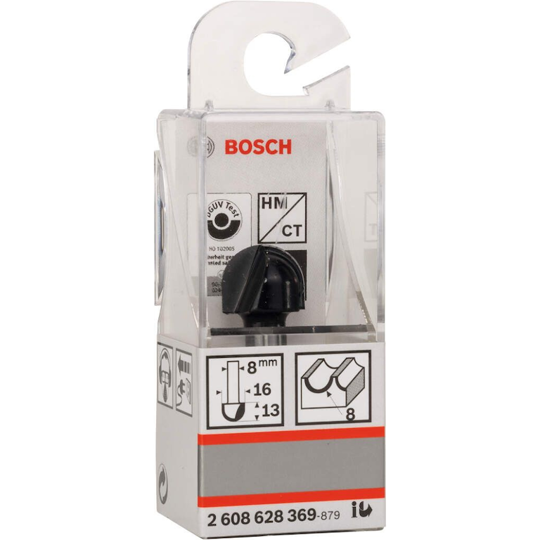 Bosch – Glodalo za poluokrugle kanale 8 mm, R1 8 mm, D 16 mm, L 12,4 mm, G 45 mm – 2608628369