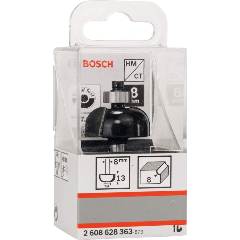 Bosch Glodalo za poluokrugle kanale 8 mm, R1 8 mm, D 28,7 mm, L 12.7 mm, G 54 mm, 2608628363